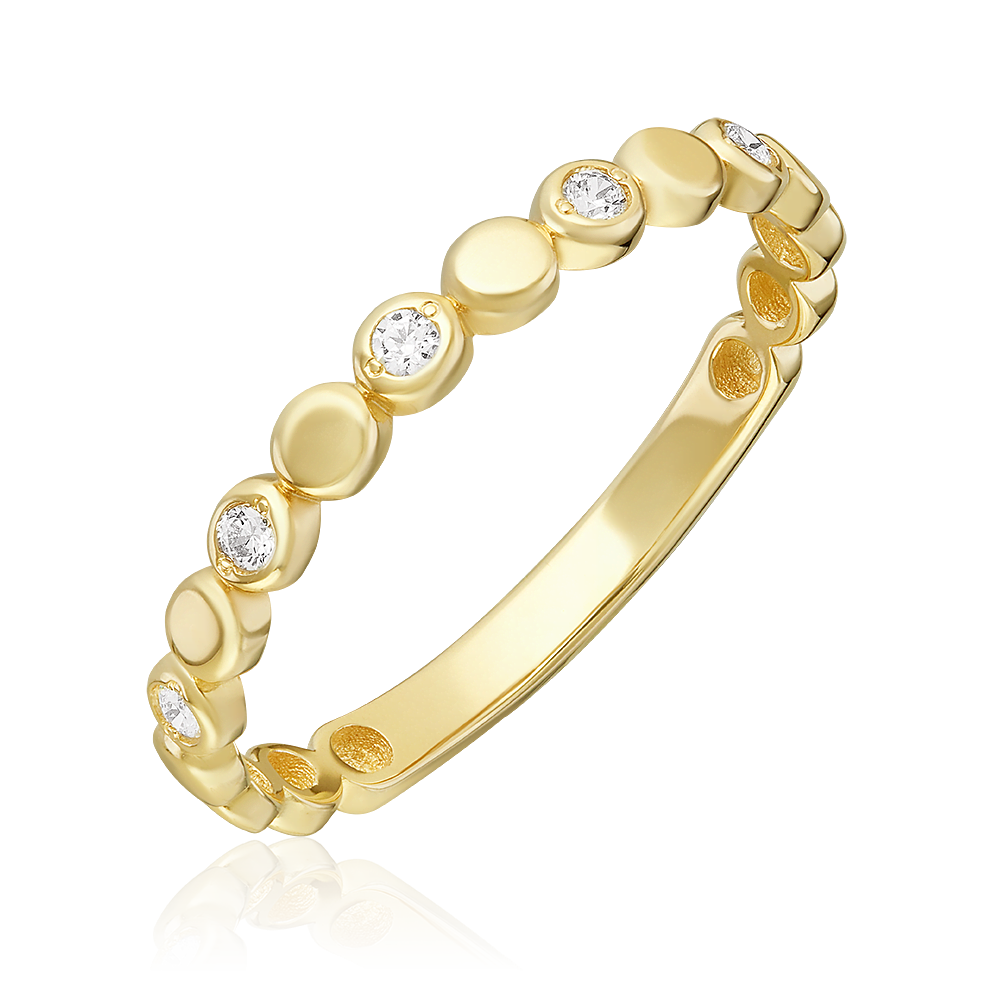 Кольцо из лимонного золота с фианитами 01-5291-00-401-1130-48 купить в ...